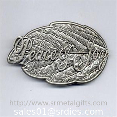 Custom antique pewter leaf shape metal belt buckles, vintage style, China factory, supplier