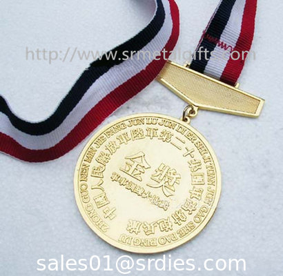 Metal run race medal with ribbon, ribbon sports race medallions, zinc alloy, supplier