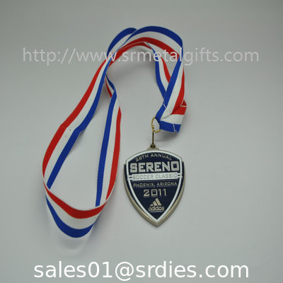 Metal run race medal with ribbon, ribbon sports race medallions, zinc alloy, supplier