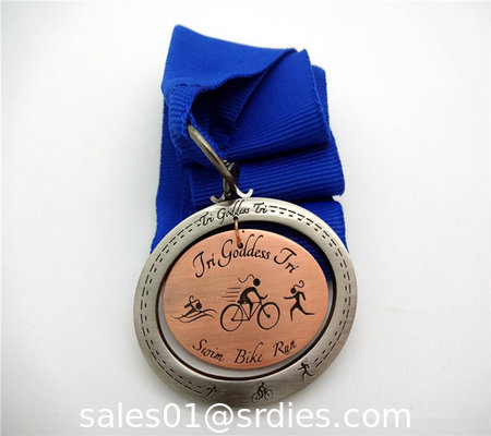 Swimming metal souvenir medals, sports swimming event awards medals, antique brass, supplier