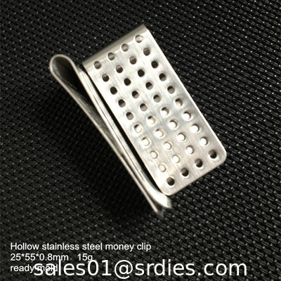 Hollow brush stainless steel money clips, stock cheap SS money clips for sale, supplier