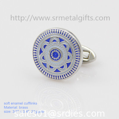 Soft enamel vintage flower cufflinks, highest quality stocked cufflinks for sale, supplier