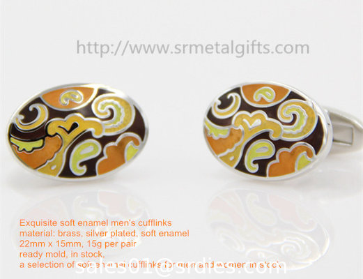 Exquisite soft enamel mens fashion cufflinks in stock, China factory cufflinks for sale, supplier