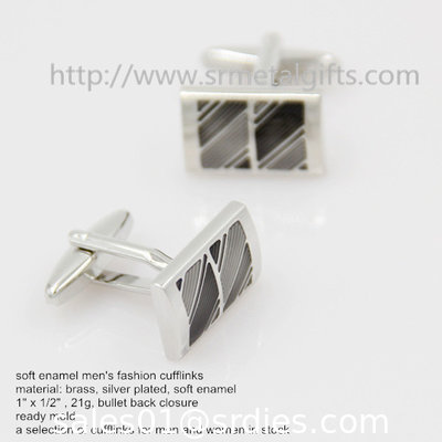 Oval soft enamel French shirt cufflinks, silver plated oval cufflinks for men's dress, supplier