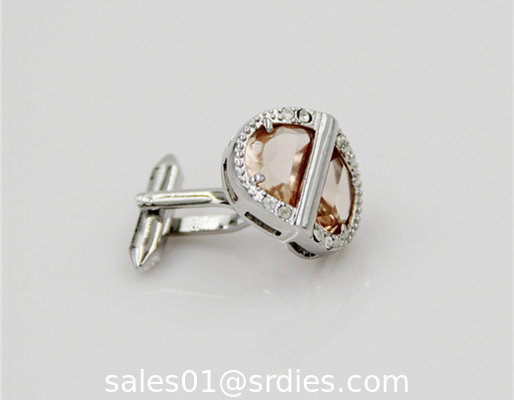 Yellow zircon crystal cuff links, bespoke crystal cufflinks to your designs, supplier