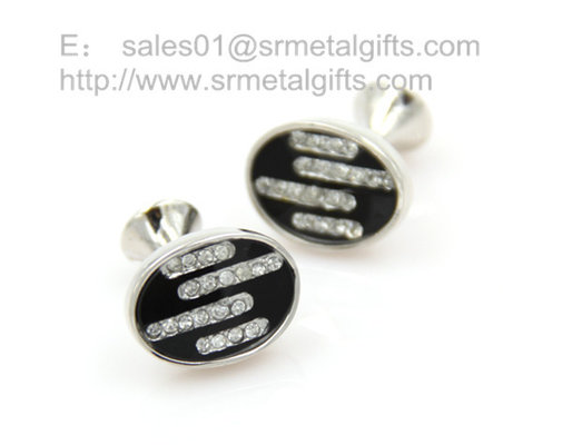 Czech stone oval cufflinks for men gift, oval stone cuff links for business gift set, supplier