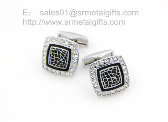 Purple crystal square cufflinks for Valentine's gift, Valentines cufflink in stock, supplier