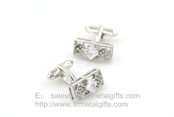Men's Cubic Zirconia Formal Cufflinks, luxury stone cuff link for men dress shirts, supplier