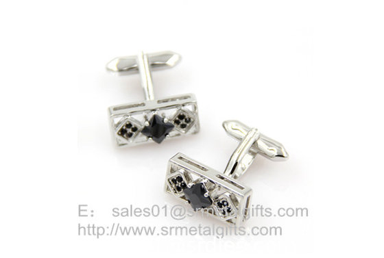 Men's Cubic Zirconia Formal Cufflinks, luxury stone cuff link for men dress shirts, supplier
