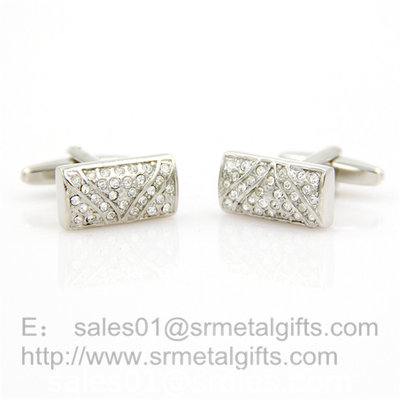 Men's Cubic Zirconia Formal Cufflinks, luxury stone cuff link for men dress shirts, supplier