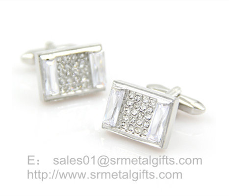 Luxury designer crystal stone cufflinks, stocked jewelry cufflink with rhinestone inset, supplier