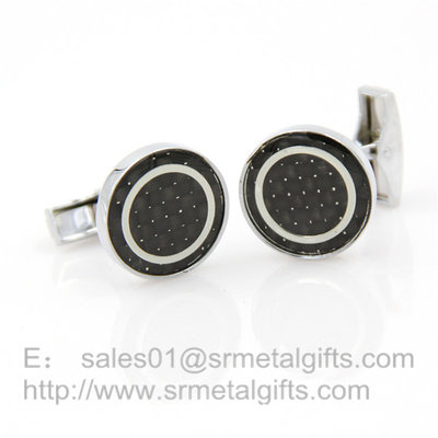 Novelty cufflinks for men's suit, silver plated cufflinks with round cut stone, in stock, supplier