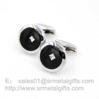 Cheap stone and black enamel cufflinks for sale, in stock, China cufflink factory, supplier