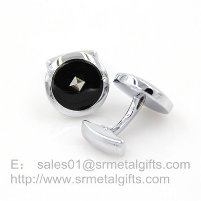 Cheap stone and black enamel cufflinks for sale, in stock, China cufflink factory, supplier
