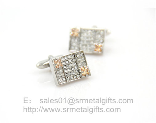 China cufflink factory for classic rhinestone rectangle cufflinks, in stock, supplier