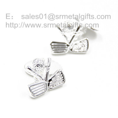 Sterling silver golf driver cufflinks, custom 925 sterling silver cuff links for men, supplier