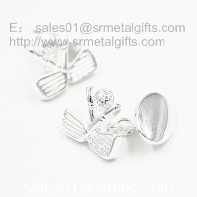 Sterling silver golf driver cufflinks, custom 925 sterling silver cuff links for men, supplier