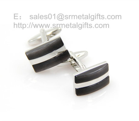 Novelty cat's eye stone cufflinks for men, luxury black cats eye cuff links for Christmas supplier