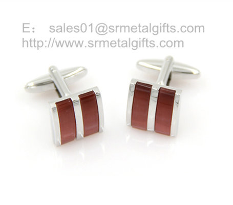 Elegant red cat's eye square cufflinks, 16mm square cufflinks inset with red cats eye, supplier