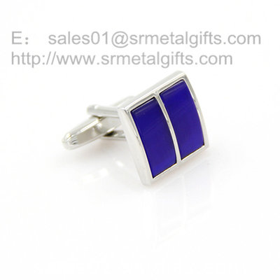 Blue cat's eye stone cufflinks for men, 16mm square silver and blue cats eye cuff links, supplier