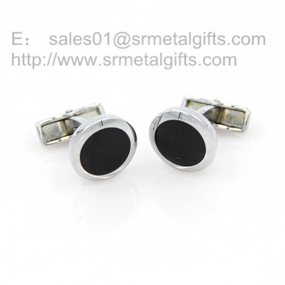 Cheap black enamel round cufflinks, vintage enamel cuff links for men's formal wear, supplier