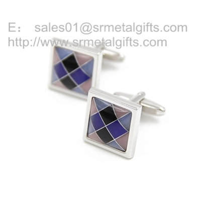 Plaid mother of pearl cufflinks for sale, in stock glass and mother of pearl cuff links, supplier
