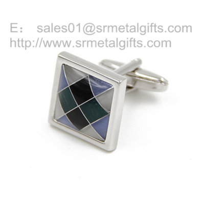 18mm square checkered mother of pearl cufflinks in stock, stocked shell cuff links, supplier