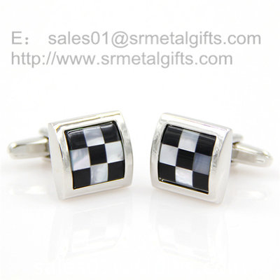 18mm glass top mother of pearl round cufflinks, plaid mother of pearl cufflinks in stock, supplier