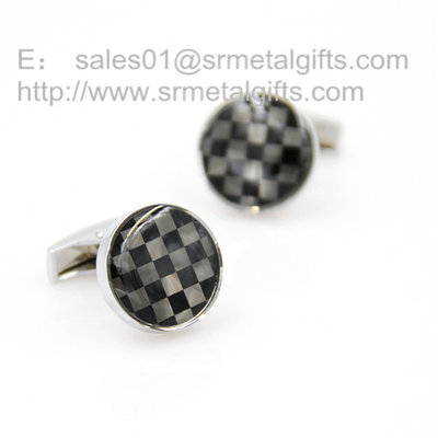 18mm glass top mother of pearl round cufflinks, plaid mother of pearl cufflinks in stock, supplier