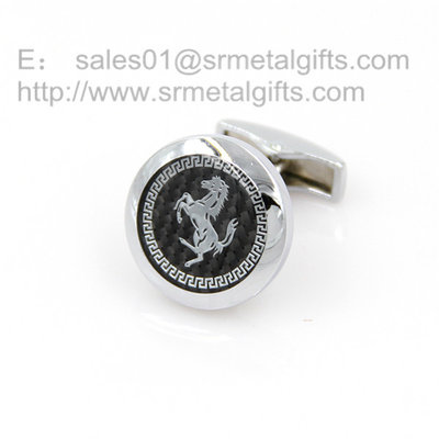 20mm round horse image cufflinks with glass top, stocked cuff links for men, supplier
