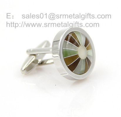 3/4" round mother of pearl cufflinks, 3/4 inch round cufflinks with multi color MOP inlay, supplier