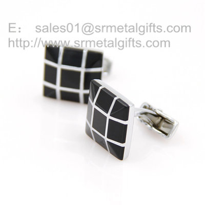 Genuine Mother of Pearl and silver plaid cufflinks, MOP inlay in the silver frame, supplier