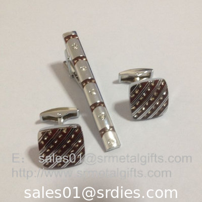 Genuine mother of pearl tie clip and cufflink set, colored MOP clasp tie bar and tie clip, supplier