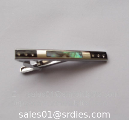 Genuine mother of pearl tie clip and cufflink set, colored MOP clasp tie bar and tie clip, supplier