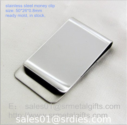Engraved logo steel money clips, stainless steel money clips small quantity wholesale, supplier