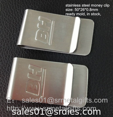 Engraved logo steel money clips, stainless steel money clips small quantity wholesale, supplier