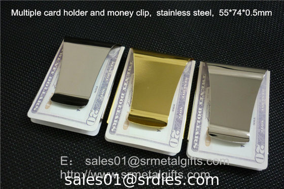Mirror surface stainless steel money clips in stock, small quantity wholesale, supplier
