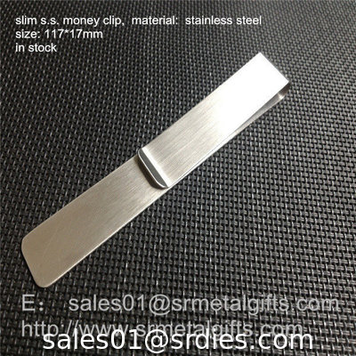 Brushed stainless steel extra slim money clip, slim brush steel money clips, supplier