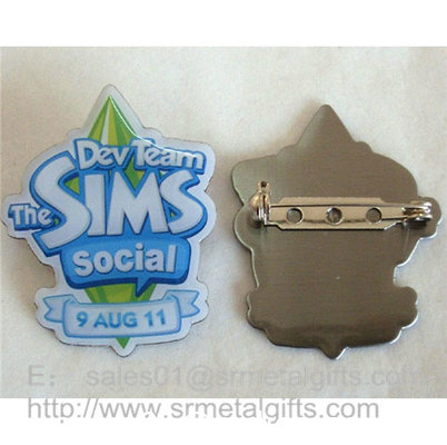 Deluxe gold plated enamel paint pin badge, graded enamel lapel pin with butterfly clutch, supplier