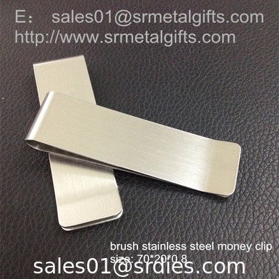 Brushed stainless steel money clips, wholesale custom polish steel money clips, supplier