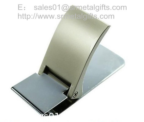 Luxury metal folding money clips, ready mold, engravable folding steel money clips, supplier