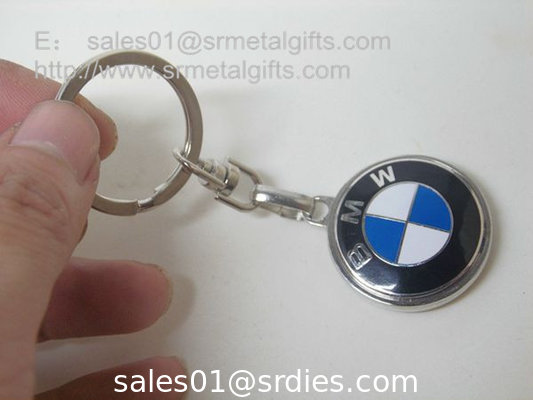 Enamel metal auto brand logo coin holder keychains, wholesale BMW car logo keyrings, supplier