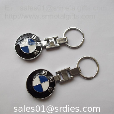 Enamel metal BMW car logo coin holder keychains, custom auto logo keychains, supplier