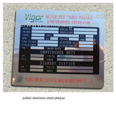 Custom stainless steel business sign plates, screw-on stainless steel plaques wholesale, supplier