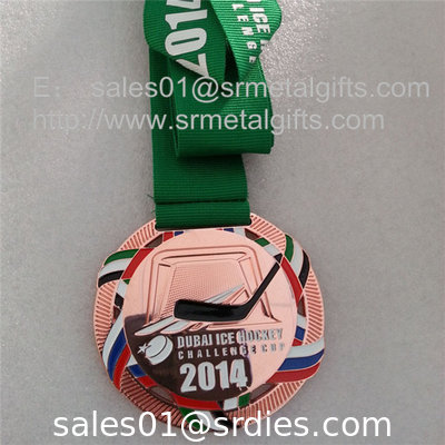 Polished bronze Olympic games medals with ribbon, Olympics trophy and award medals, supplier