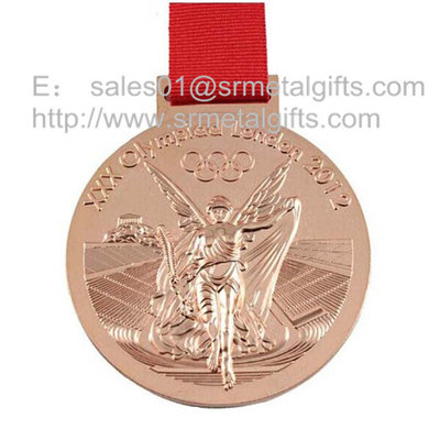 Polish bronze metal ice hockey challenge medals with colour filled, metal hockey medals, supplier