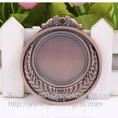 Custom antique bronze sport games medals with lace, bronze engraved sports medallions, supplier