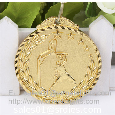 Bronze plated metal sports medals with ribbon, bronze metal awards medals and medallions, supplier