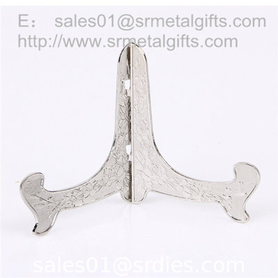 Polish Silver metal anniversary plate with stand for display, metal souvenir tray, supplier