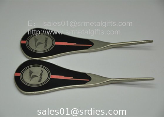 Anodized aluminum alloy golf divot tools, metal golf pitchfork golf pitchmark repairer, supplier